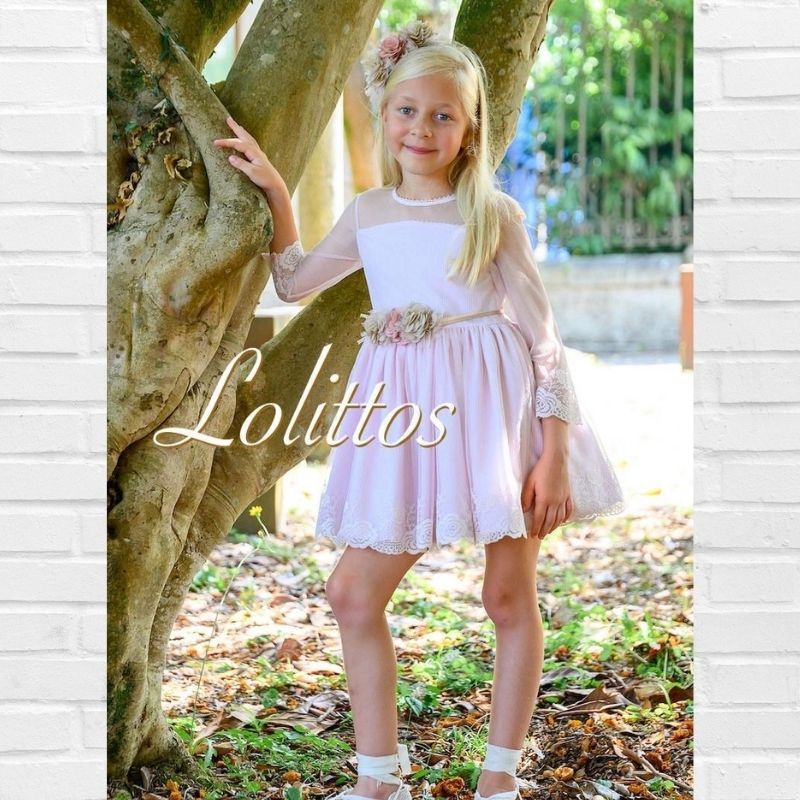 Vestido Lolittos DUQUESA Rosa Vuelo | Mariposas Kids
